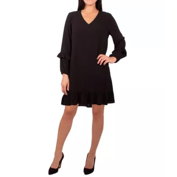 Zara | Dresses | Zara Black Ruffle Dress | Poshmark